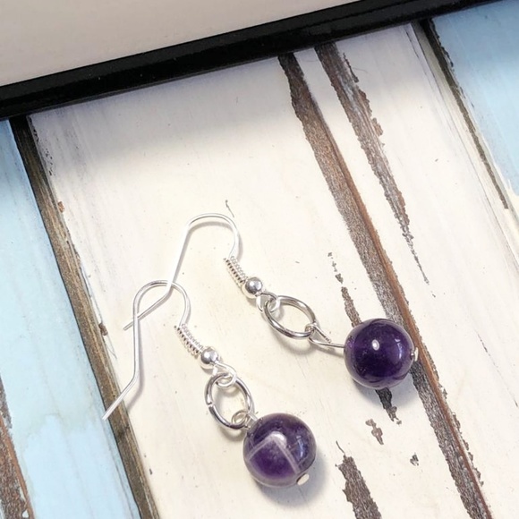 Alquimia | Jewelry | Modest 8mm Dangle Amethyst Spheres Handmade ...
